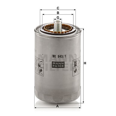 Bränslefilter Mann OEM 864315-7 • Penta TAMD 162A, 162B, 162C TAMD 71A ...